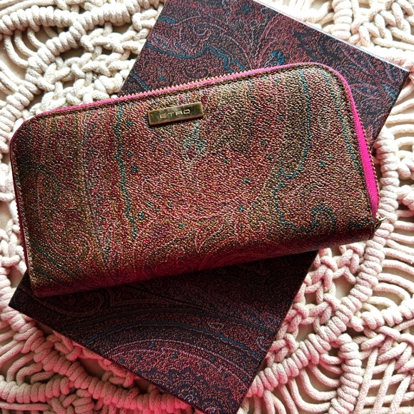 Etro | Bags | Rare Etro Long Zip Wallet In Box | Poshmark